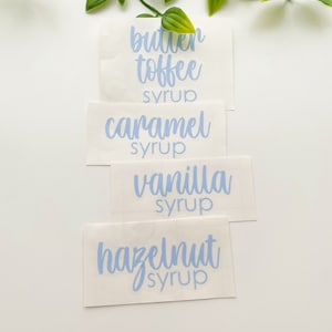 Coffee Syrup Stickers, Waterproof Vinyl Stickers, Syrup Bottle Labels ...