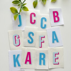 Double Layer Monogram Sticker | 3D Shadow Initial Letters Vinyl Decal ...