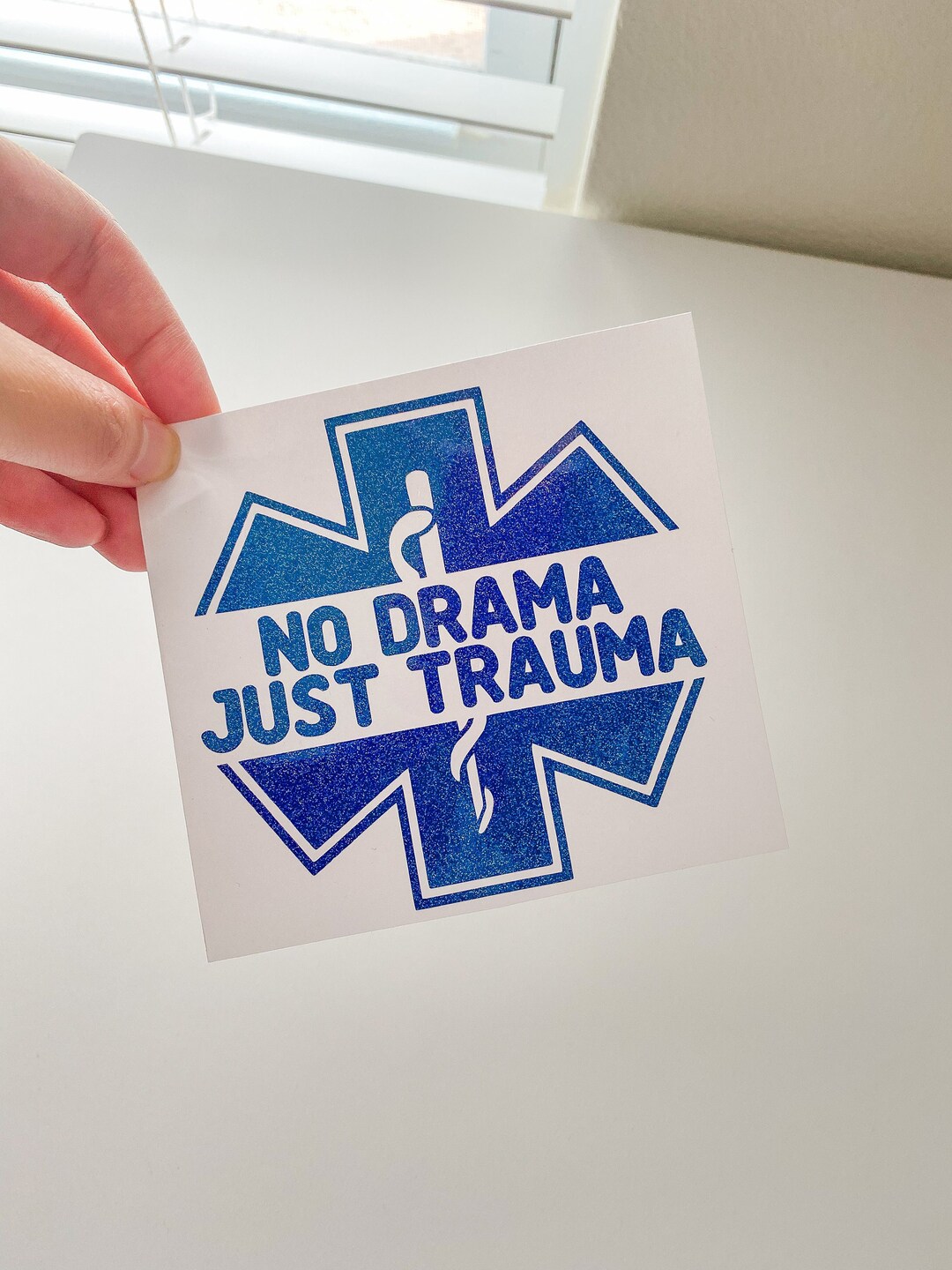 EMT Car Decal No Drama Just Trauma Vinyl Sticker Paramedic Vinyl ...