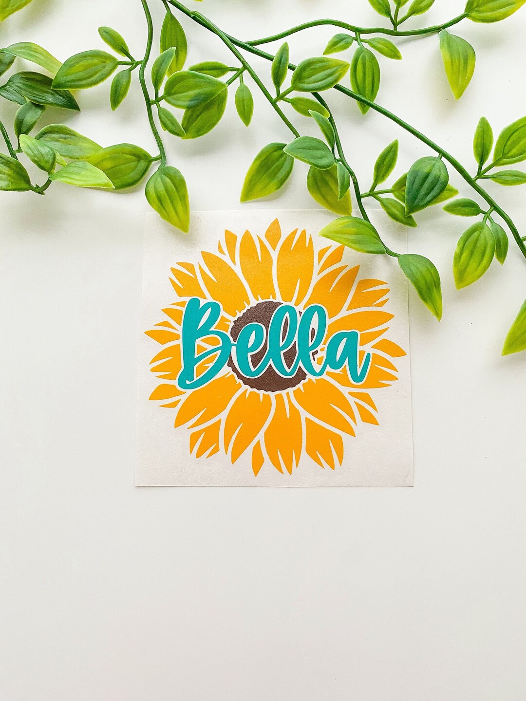 Sunflower Vinyl Sticker, Personalized Name Decal, Water Resistant, Car ...