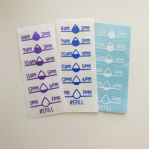 Custom Water Timeline Vinyl Decal Sticker | Daily Water Tracker Sticker ...
