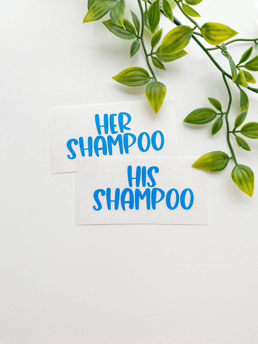 Shampoo Decals, His and Hers Stickers, Water Resistant Vinyl Decals ...