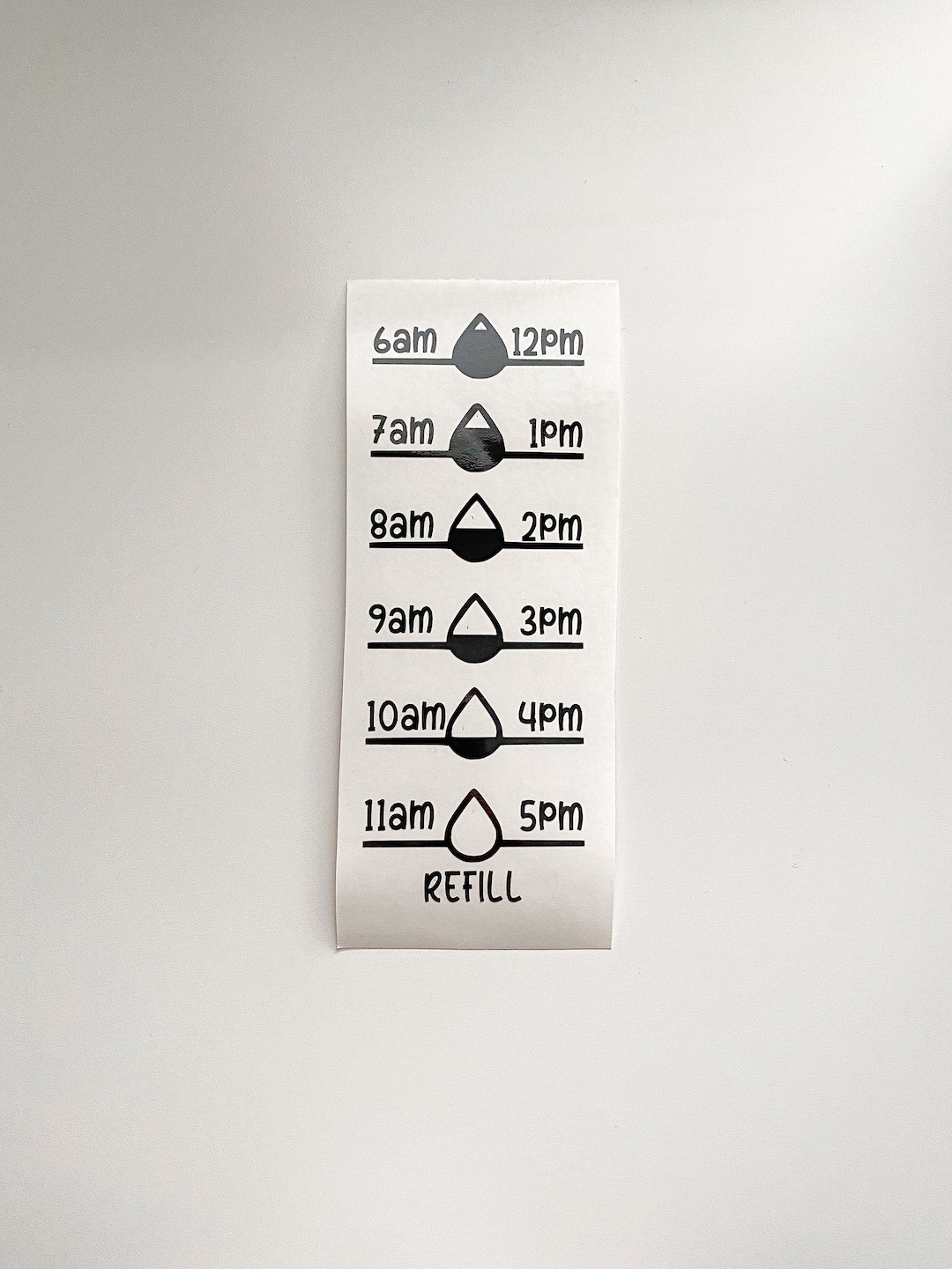 Custom Water Timeline Vinyl Decal Sticker | Daily Water Tracker Sticker ...