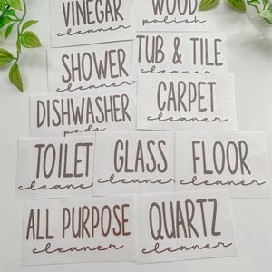Cleaning Labels, Water Resistant, Spray Bottle Vinyl Decals ...