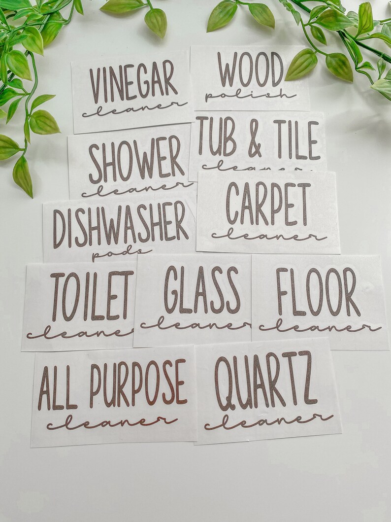 Cleaning Labels, Water Resistant, Spray Bottle Vinyl Decals ...
