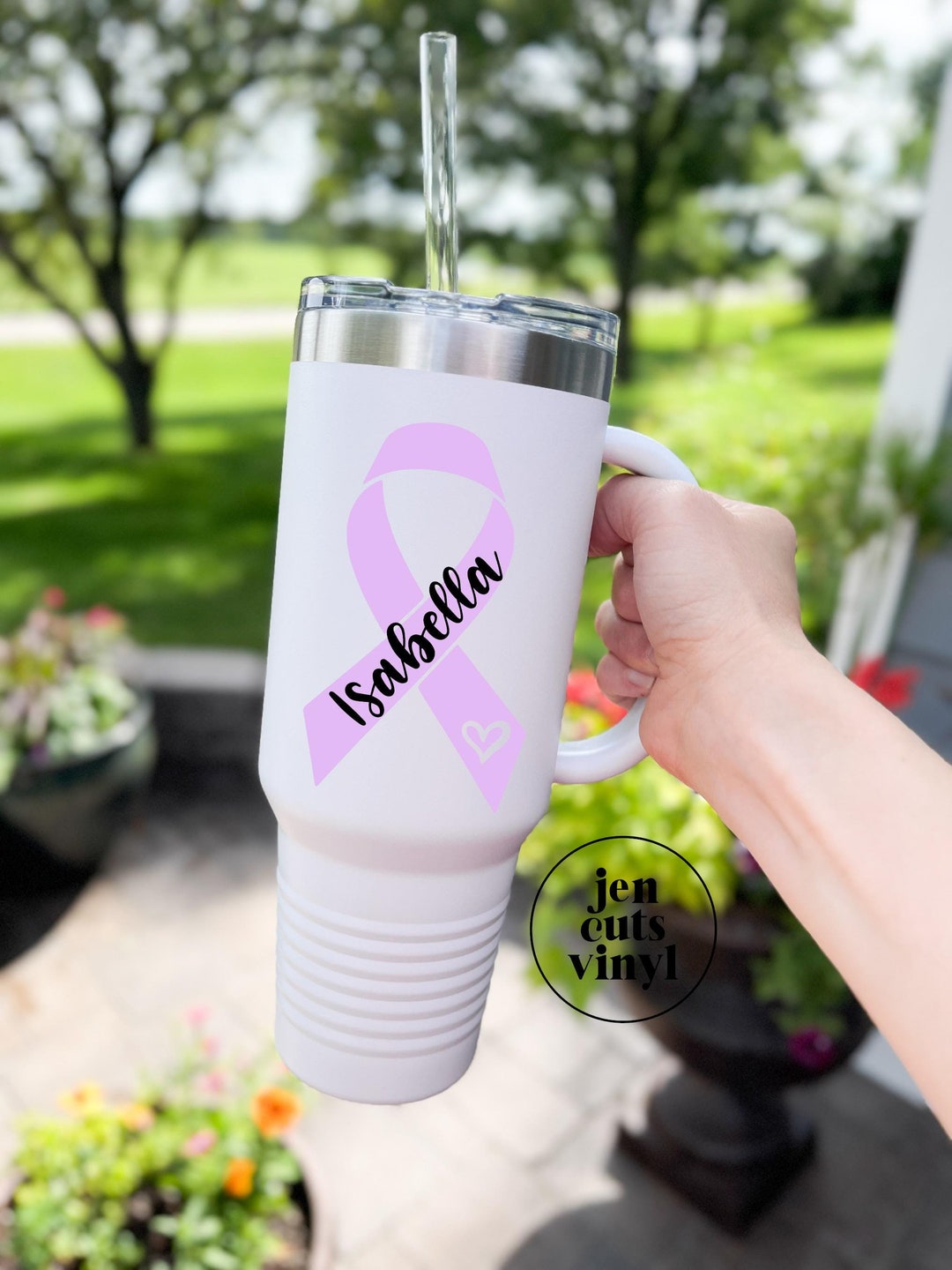 Light Purple Cancer Awareness Ribbon, Water Resistant Vinyl Sticker ...