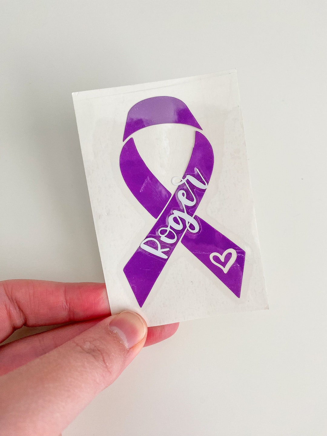 Personalized Purple Cancer Ribbon Stickers | Lupus | Pancreatic Cancer ...