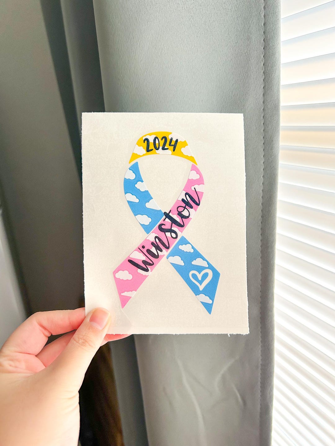 Personalized CDH Awareness Vinyl Sticker | Custom CDH Ribbon Sticker ...
