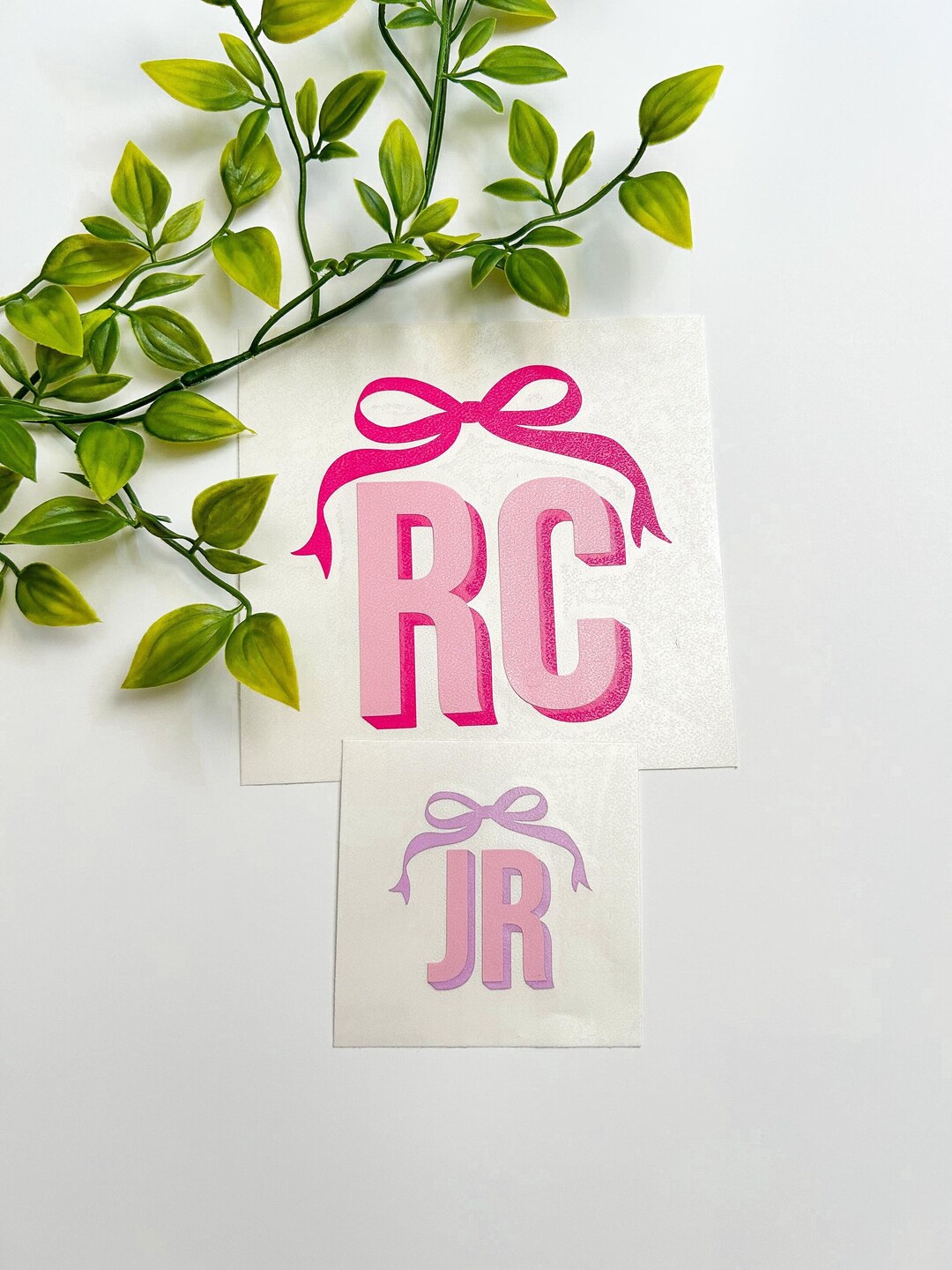 Bow Monogram, Double Layer Monogram, Water Resistant Car Decal, Laptop ...