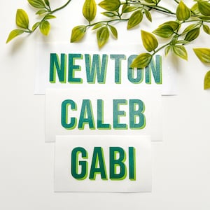 Double Layered Name Sticker, 3D Shadow Name Vinyl Decal, Custom Name ...