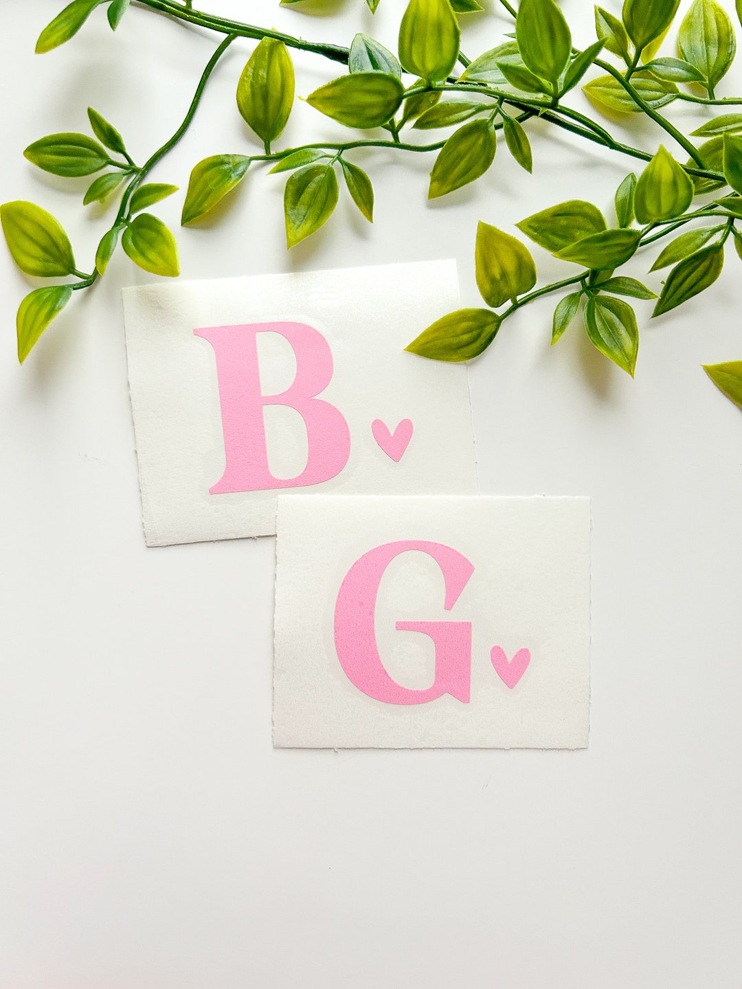 Monogram Letter Sticker, Monogram With Heart, Initial Sticker, Water ...