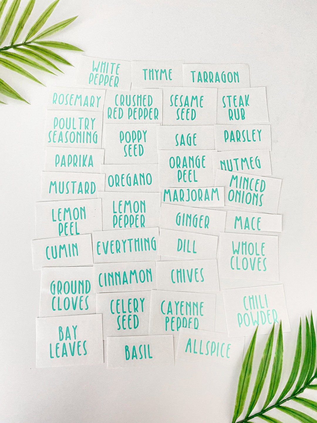Custom Spice Jar Decals Kitchen Home Organization Vinyl Labels Spice ...