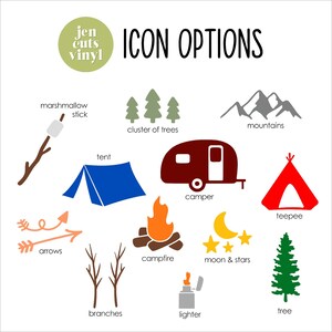 Custom Camp Decals, Waterproof Camping Tumbler Stickers, Personalized ...