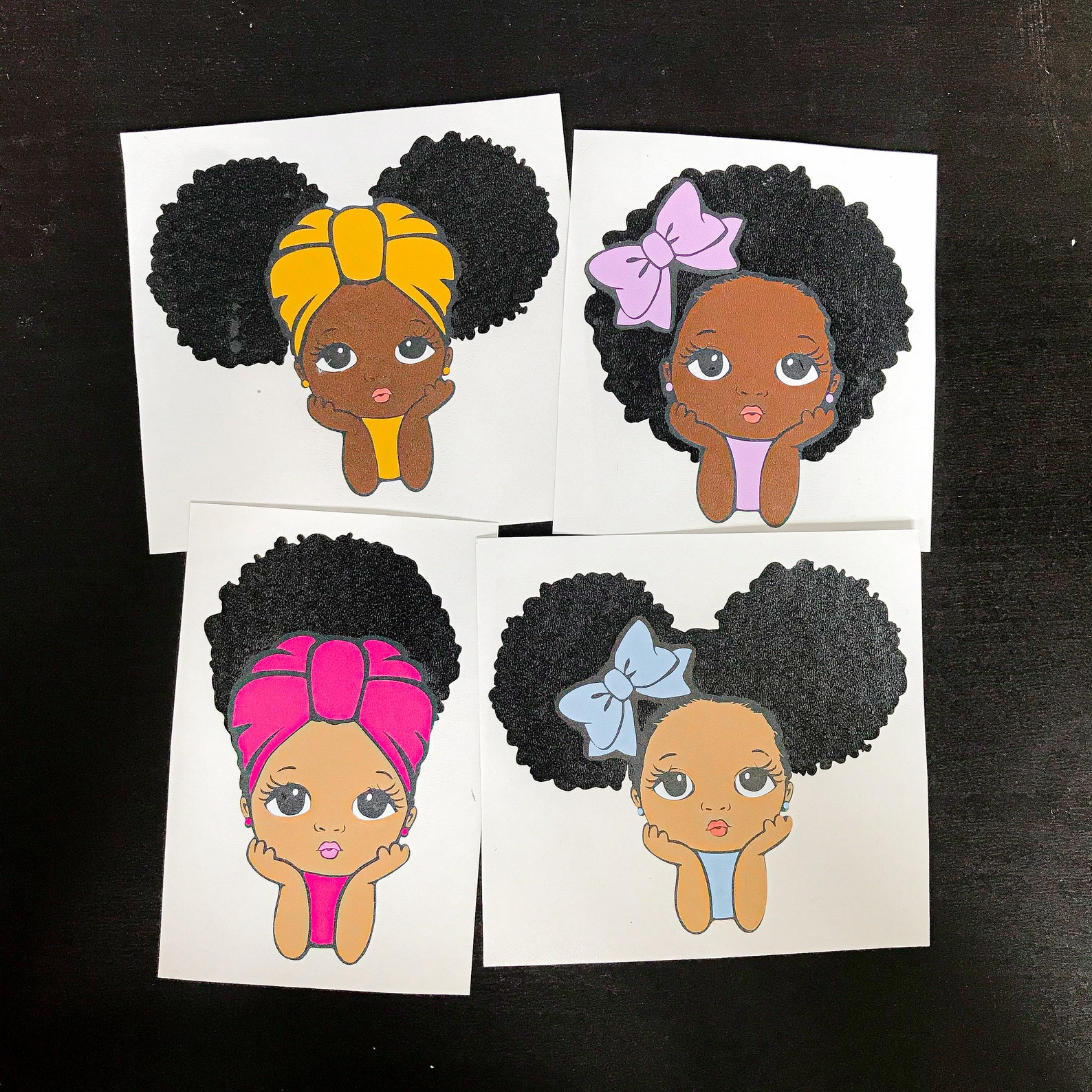 Little Black Girl with Afro Sticker. Cute Little African | Etsy