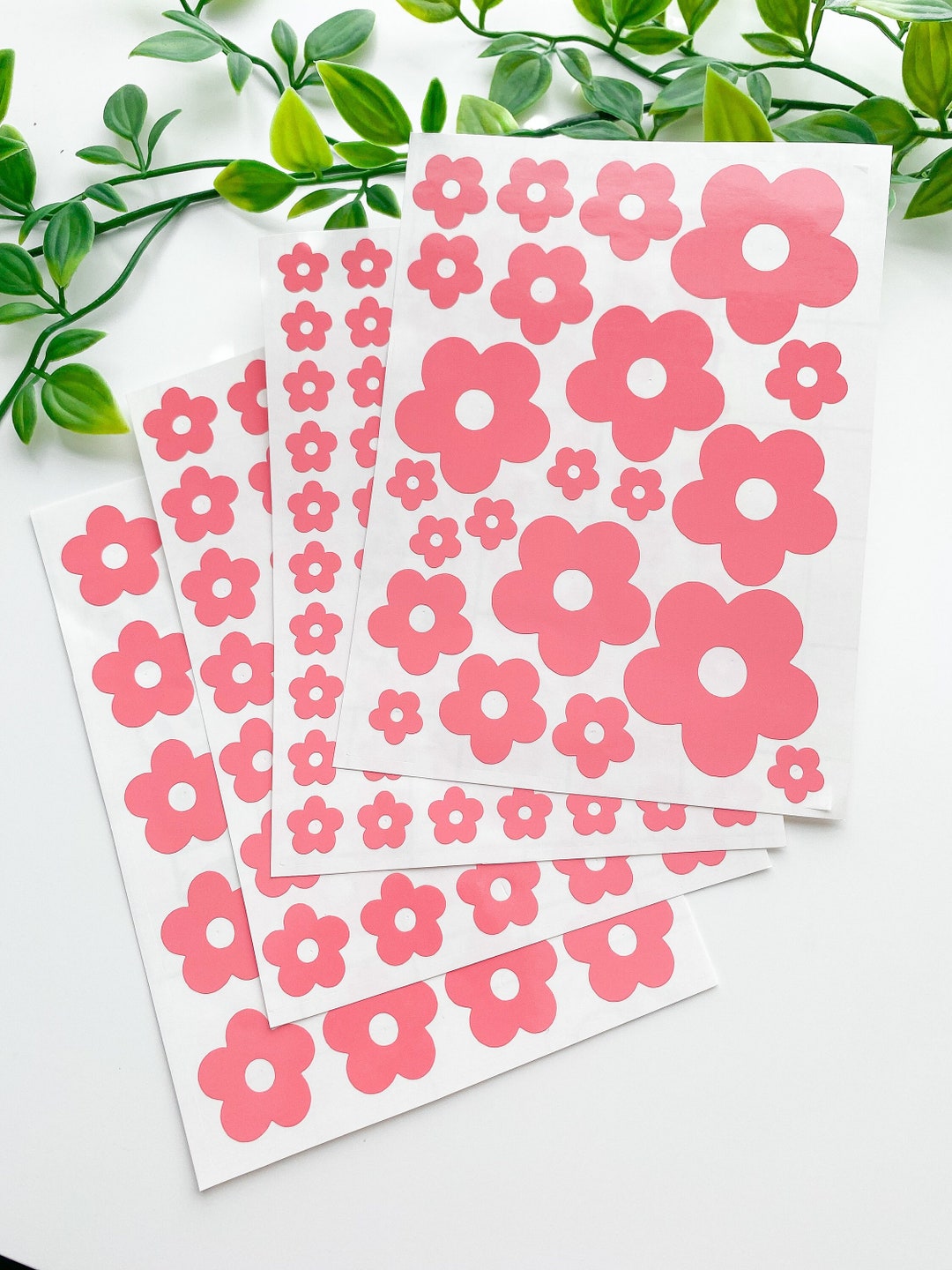 Flower Sticker Sheet, Vinyl Sticker, Water Resistant Adhesive Vinyl ...