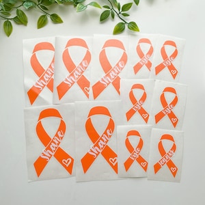 Personalized Orange Awareness Car Decal | Custom Name Multiple ...
