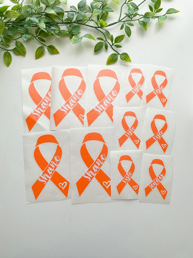 Personalized Orange Awareness Car Decal | Custom Name Multiple ...
