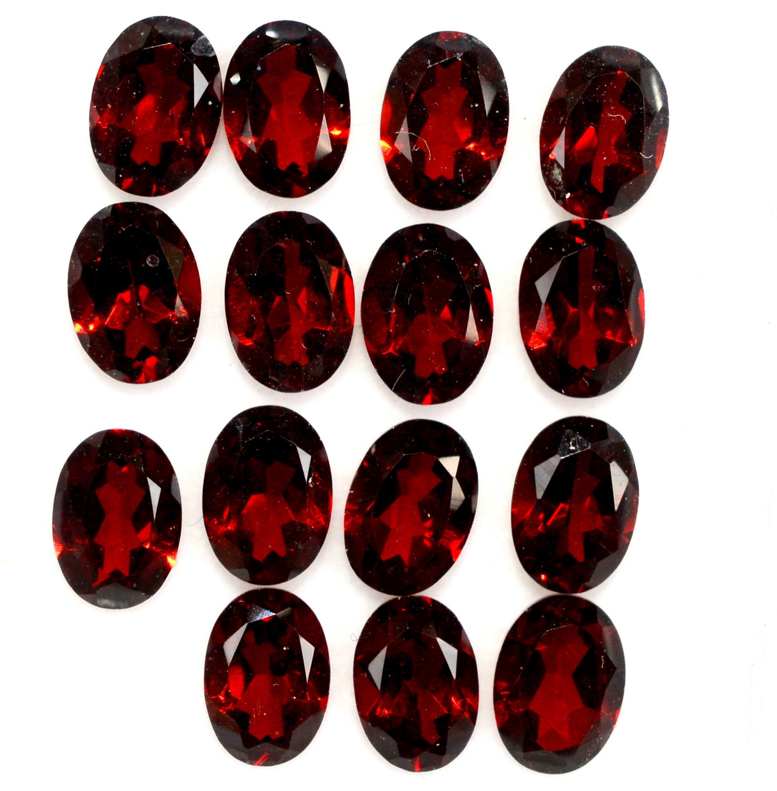 5x3 Mm to 8x6 Mm Natural Red Garnet Oval Cut Lot Calibrated Untreated ...