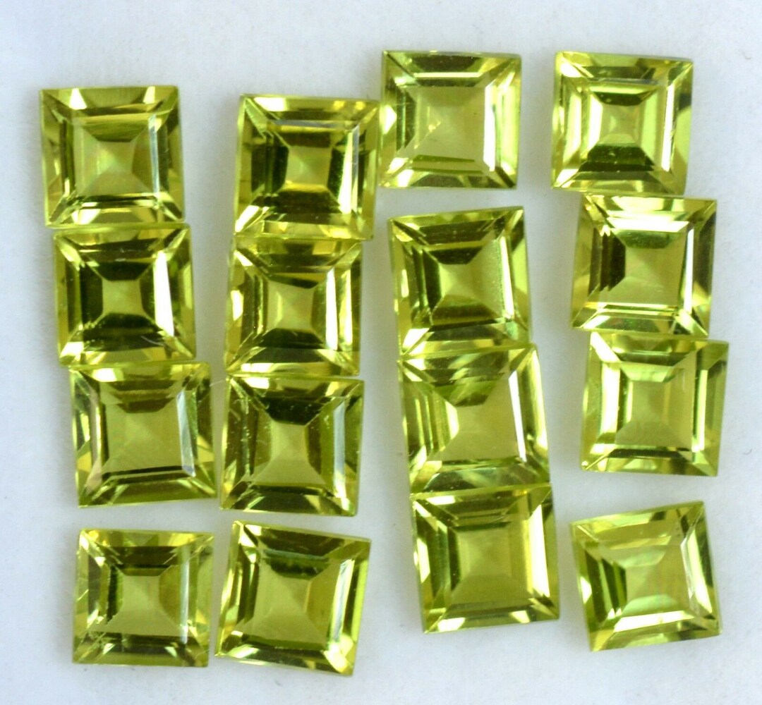 Natural Peridot Square Cut Loose Gemstones: 2-4 Mm Jewelry Making - Etsy