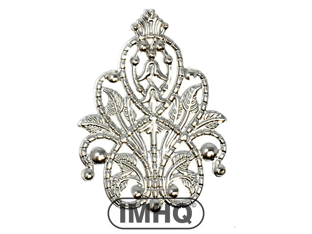 47mm Thistle Brass Stamping Onlay, Silver Finish - Etsy