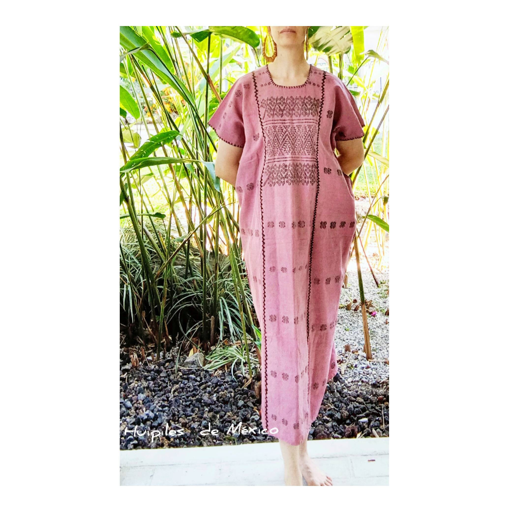 Violeta HUIPIL TINTES NATURALES Vestido Mexicano Prenda Tipica - Etsy