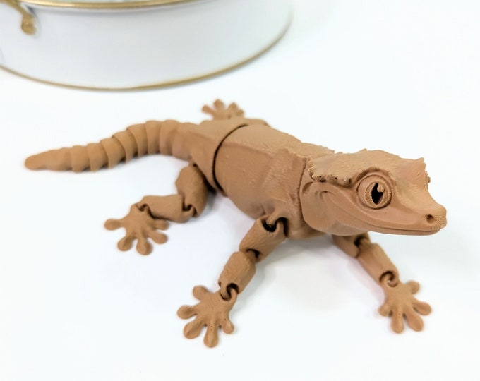 Crested Gecko Articulated Fidget Toy - 3D Printed Reptile Stress ...