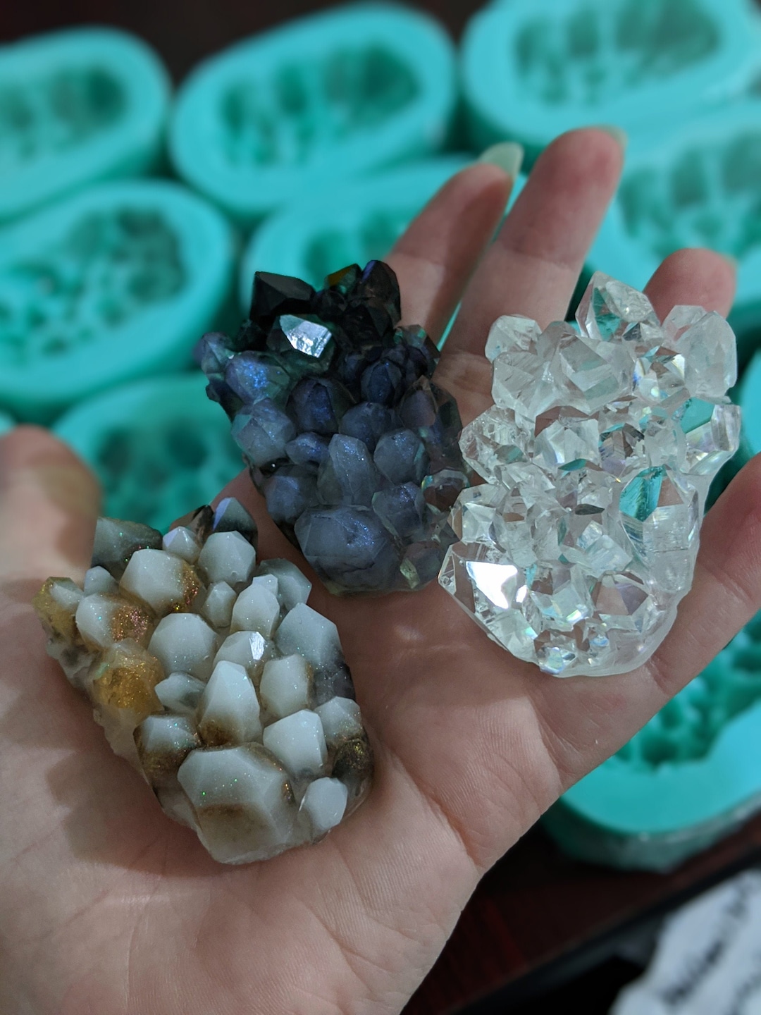 Crystal Bed Cluster Resin Mold - Works Great With Resin, Gypsum, Wax ...