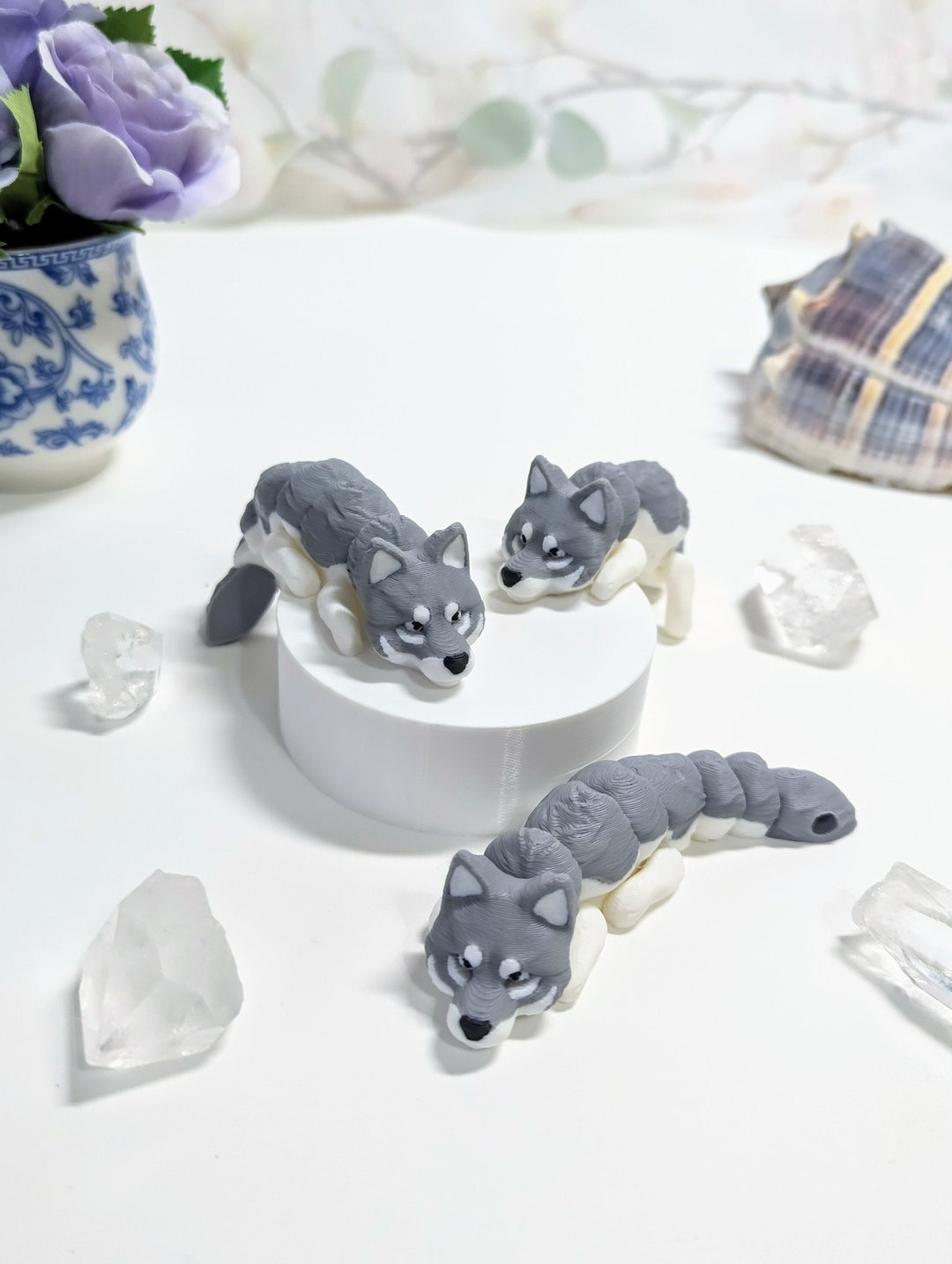 Baby Wolf Flexible Fidget Toy Articulated Wolf Keychain Toy - Etsy