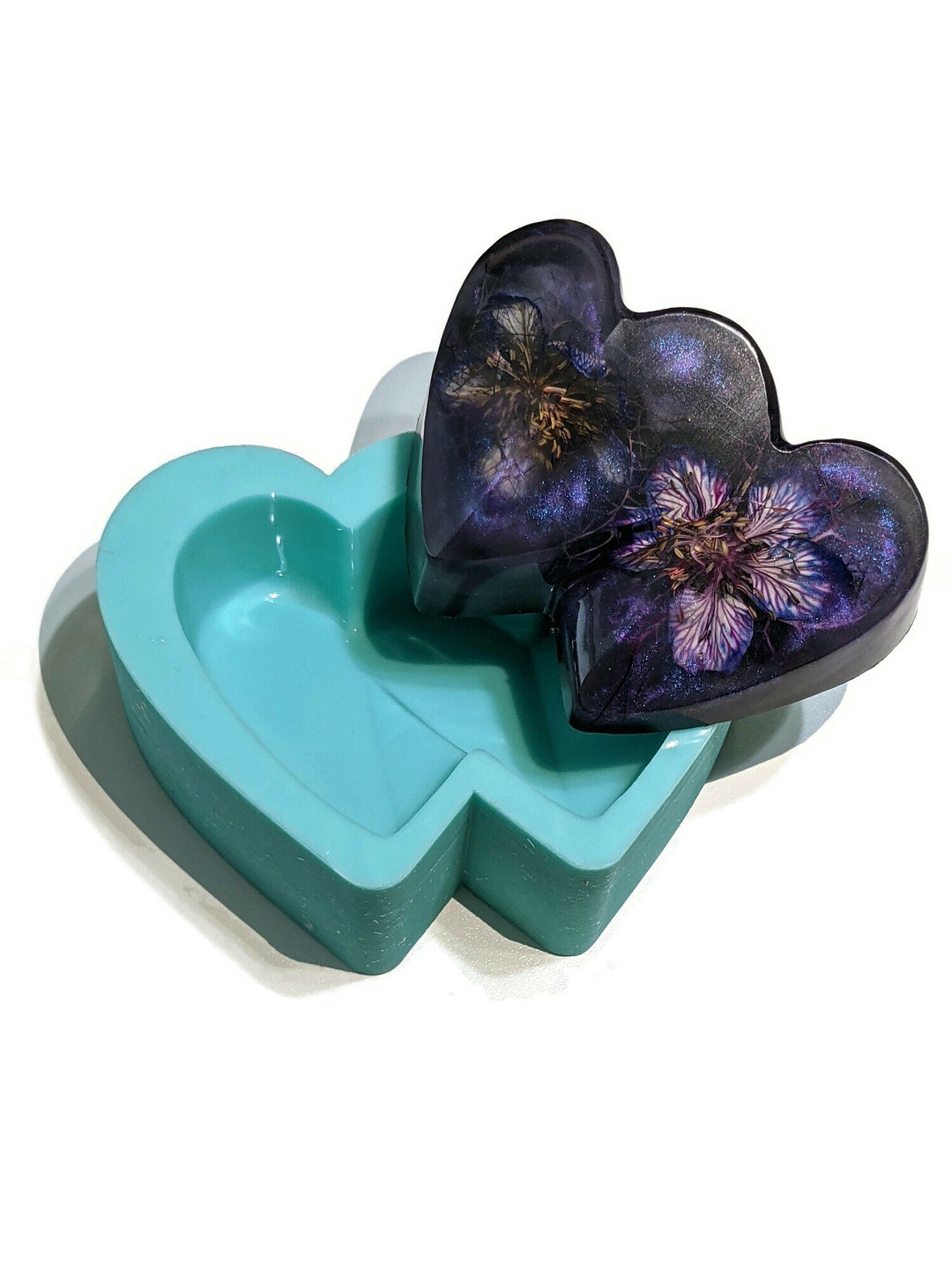 Dual Deep Heart Resin Mold Geometric Heart Silicone Mold Resin - Etsy