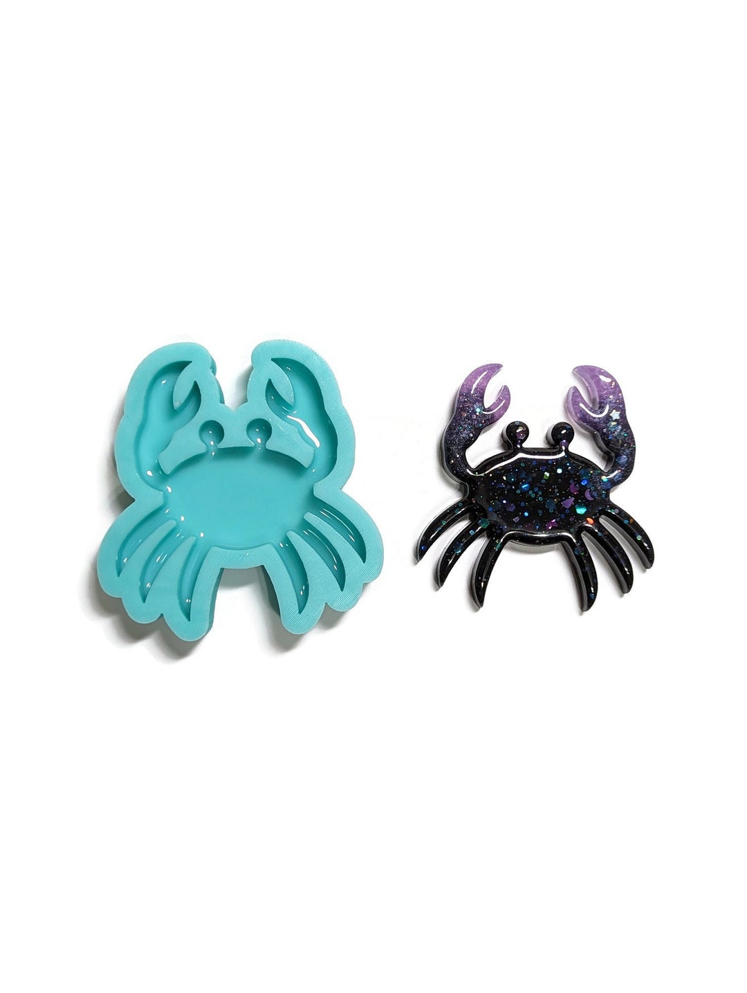 Glossy Crab Resin Mold - Domed Finish Sea and Ocean Life Silicone Mold ...