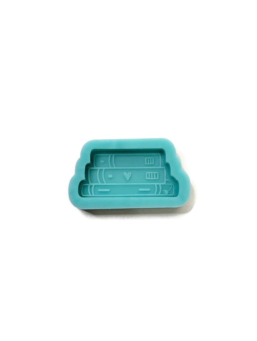 Book Stack Resin Mold - Magnet and Wax Melt Mold - Engraved Mould for ...