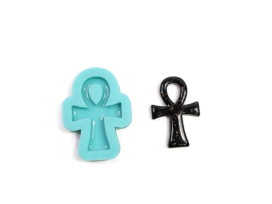 Glossy Ankh Resin Mold Domed Finish Unique Egyptian Charm Silicone Mold ...