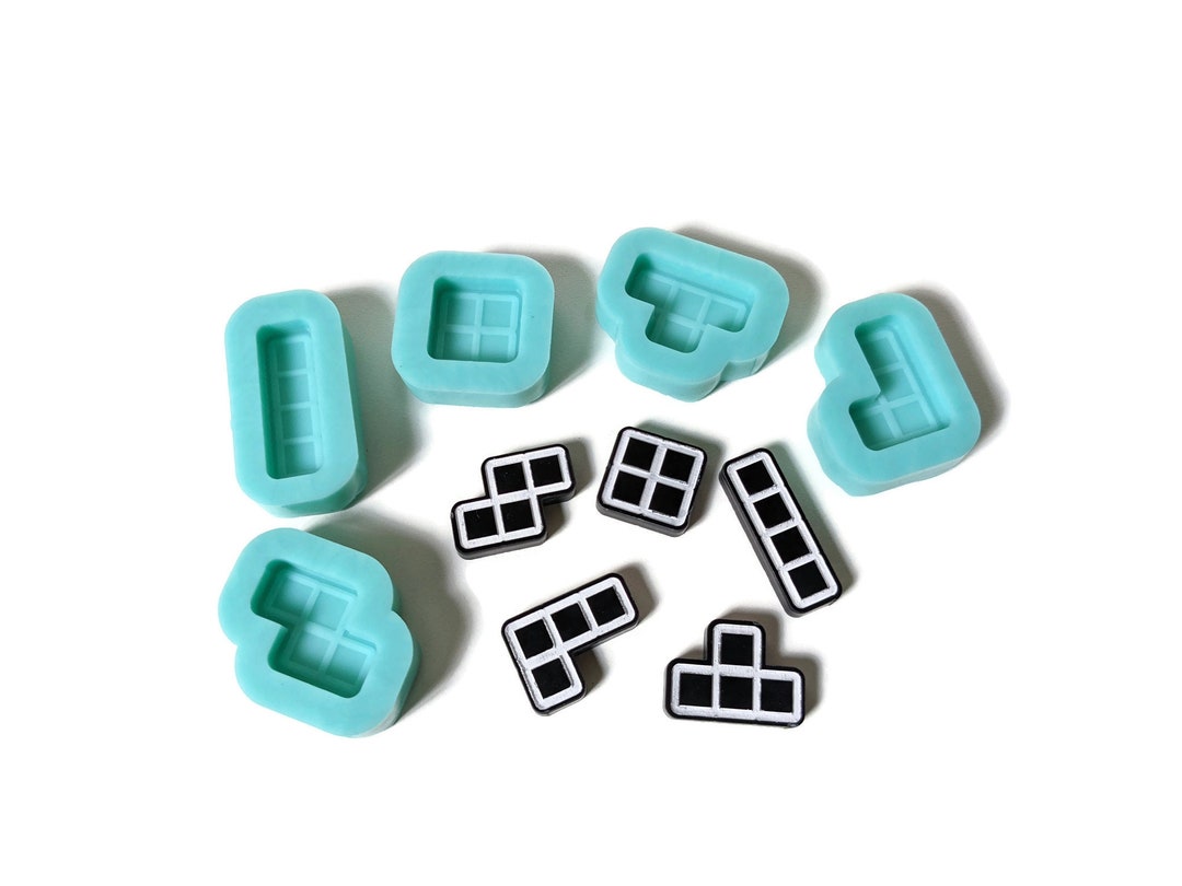 Tetris Pieces Resin Mold - Magnet and Wax Melt Mold - Game Piece ...