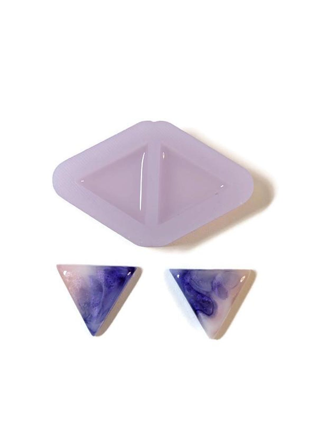 1" Triangle Pair Mold - Domed Finish Jewelry Earring Silicone Mold for ...