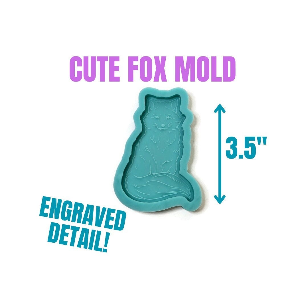 Cute Fox Mold - Keychain and Display Piece Mold - Engraved Mould for ...