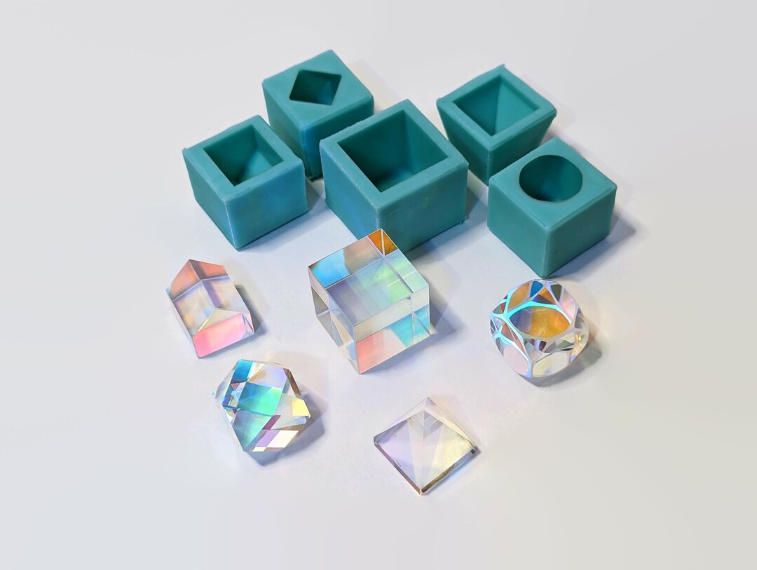 Mini Prism Shapes Silicone Molds for Resin Gypsum Wax or Concrete Craft ...