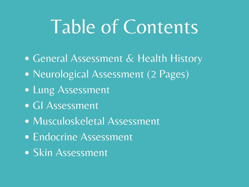 Health Assessment Bundle ™ Nursing School Notes to Help Pass - Etsy