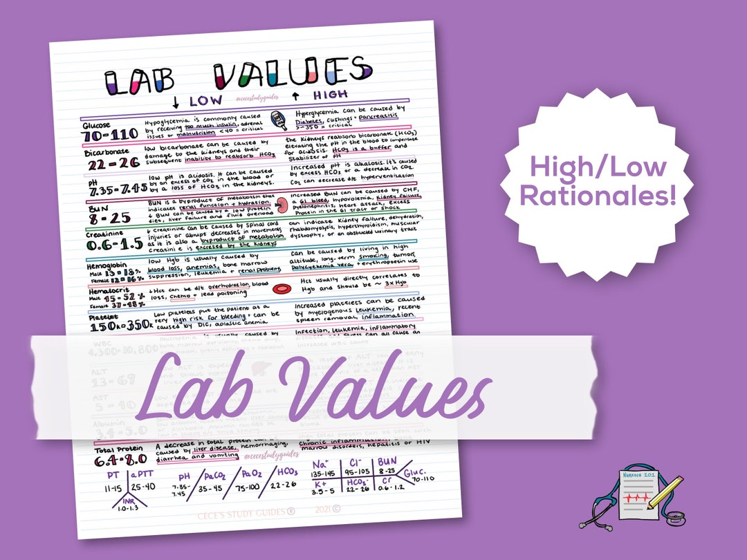 Lab Values - Etsy