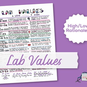 Lab Values - Etsy