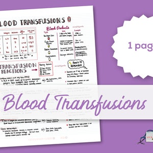 Blood Transfusions Study Guide - Etsy