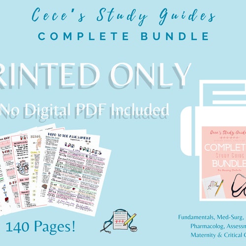 DIGITAL Complete Study Guide Bundle for Nursing Students - Etsy