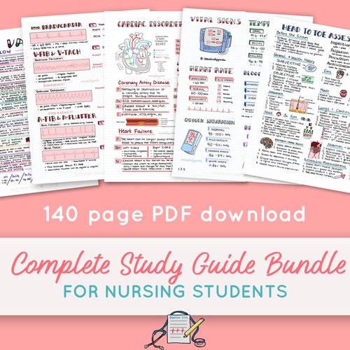 PRINTED DIGITAL Complete Nursing Study Guide Bundle Hard - Etsy