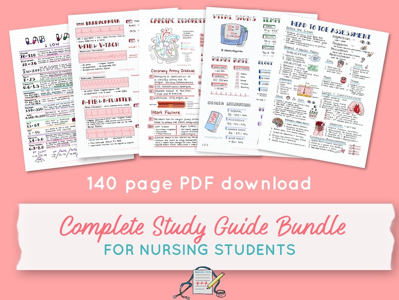 DIGITAL Complete Study Guide Bundle for Nursing Students - Etsy