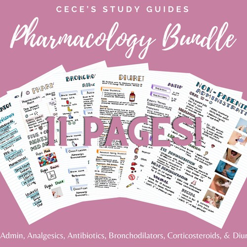 PDF Pharmacology Cheat Sheet - Etsy
