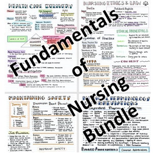 Fundamentals of Nursing Bundle ™ - Nursing School Notes - 21 Pages to ...