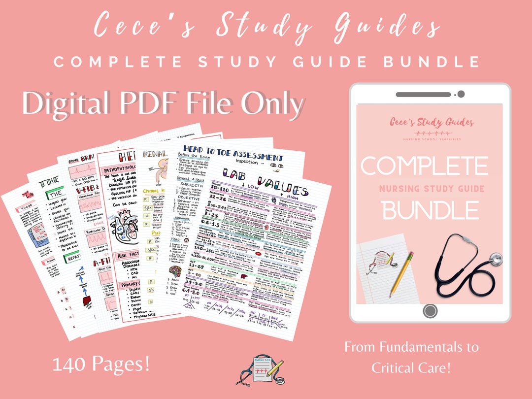 DIGITAL Complete Study Guide Bundle for Nursing Students - Etsy