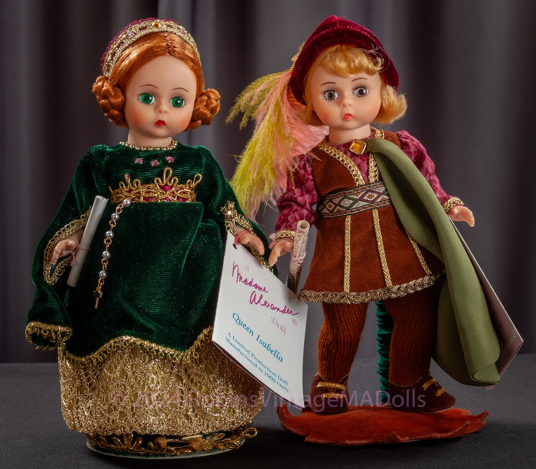 Pair-christopher Columbus #328 & Queen Isabella #329 8" LE 1992 Madame ...