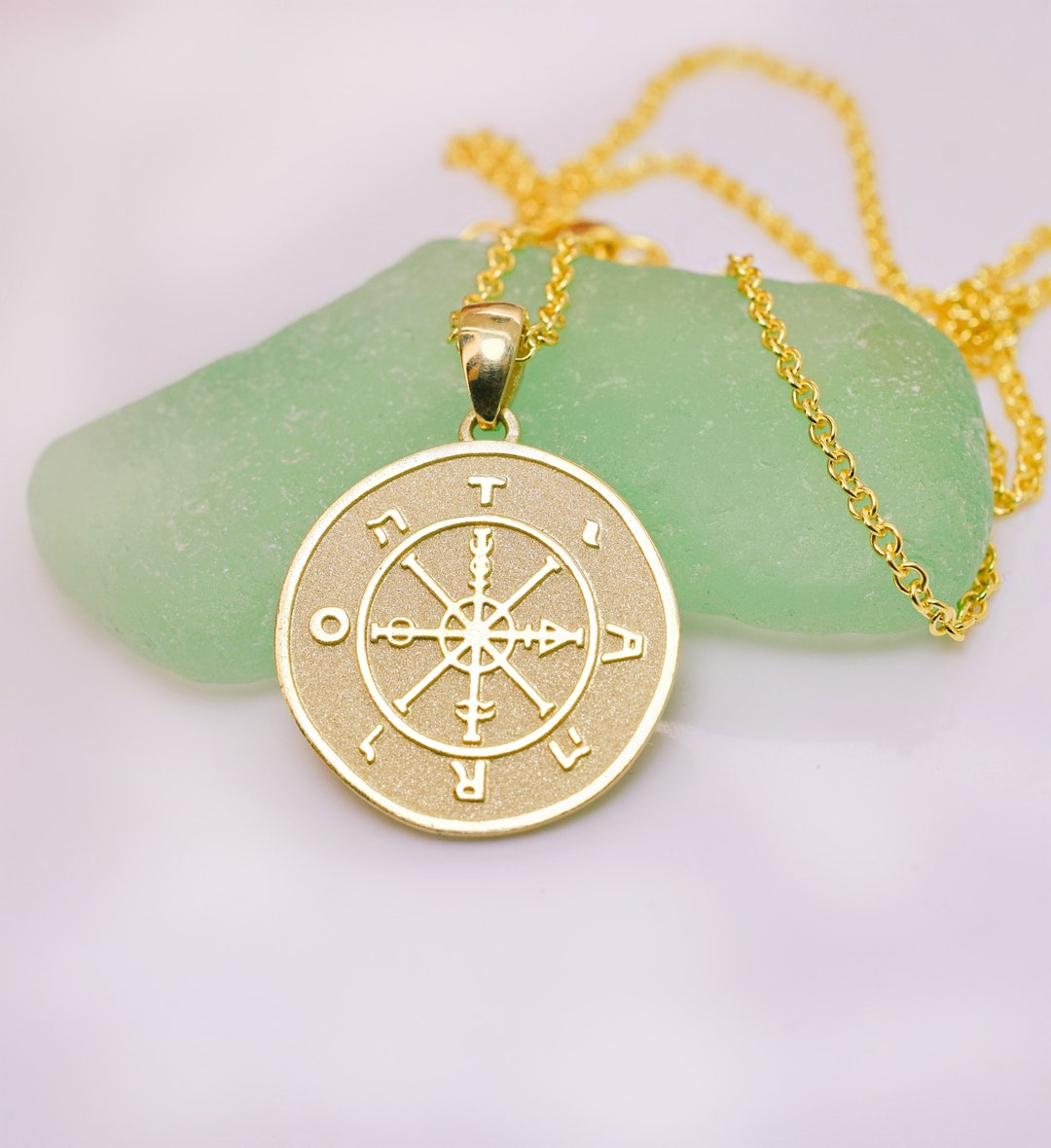 X. the Wheel of Fortune Solid 14K Gold Necklace - Etsy