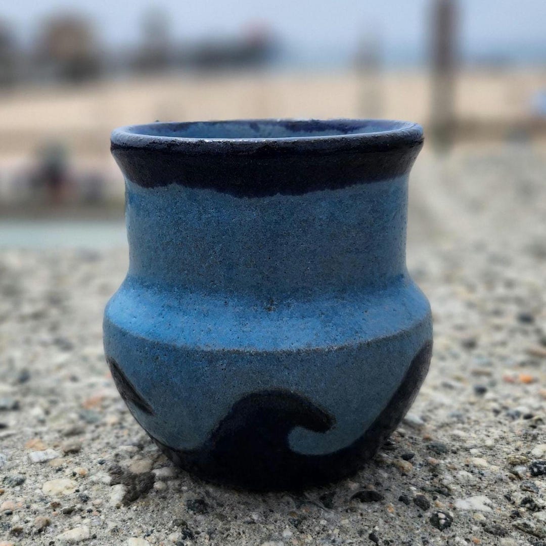 Hand-thrown Ceramic Vase - Ocean Surf Beach Wave Design - Etsy