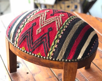 Triangle Kilim Ottoman, Kilim Ottoman Stool, Kilim Foot Rest, Beech ...